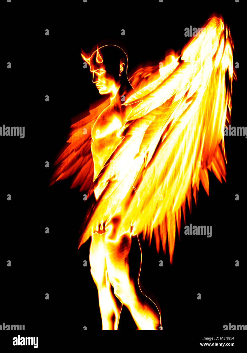 Wings in flame fire illustration hi-res stock photography and images ...