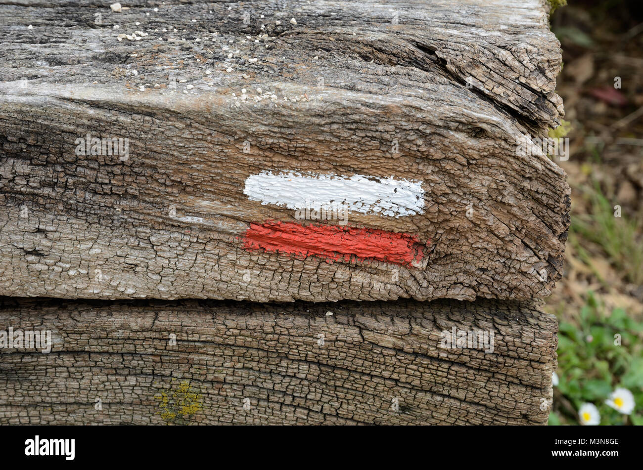 Strip sign on the weathered board Stock Photo - Alamy