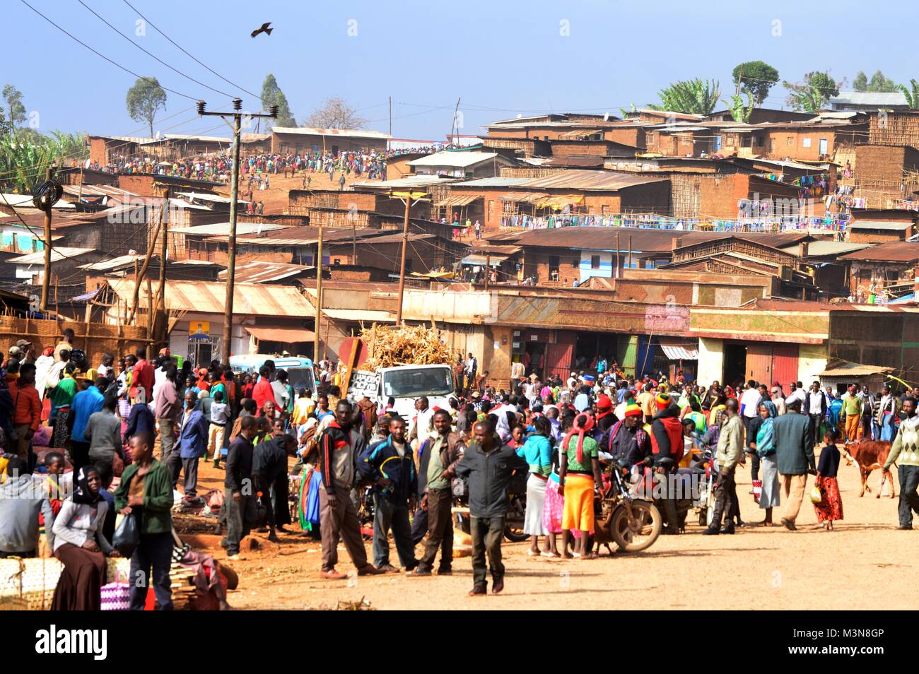 Big crowd of people in an african town Stock Photo - Alamy