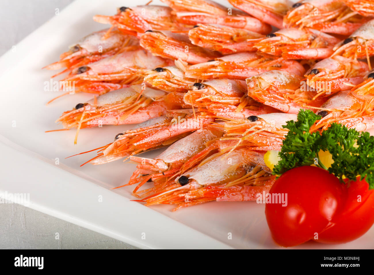 Boiled prawns snack Stock Photo - Alamy