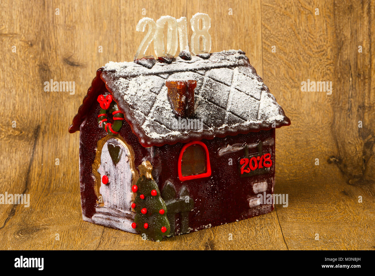 Caramel building New Year 2018 Stock Photo - Alamy