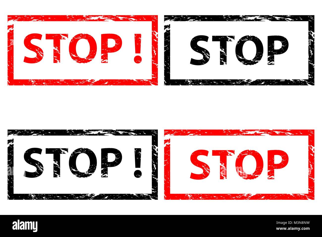 Stamp stop - vector set - black and red Stock Vector Image & Art - Alamy