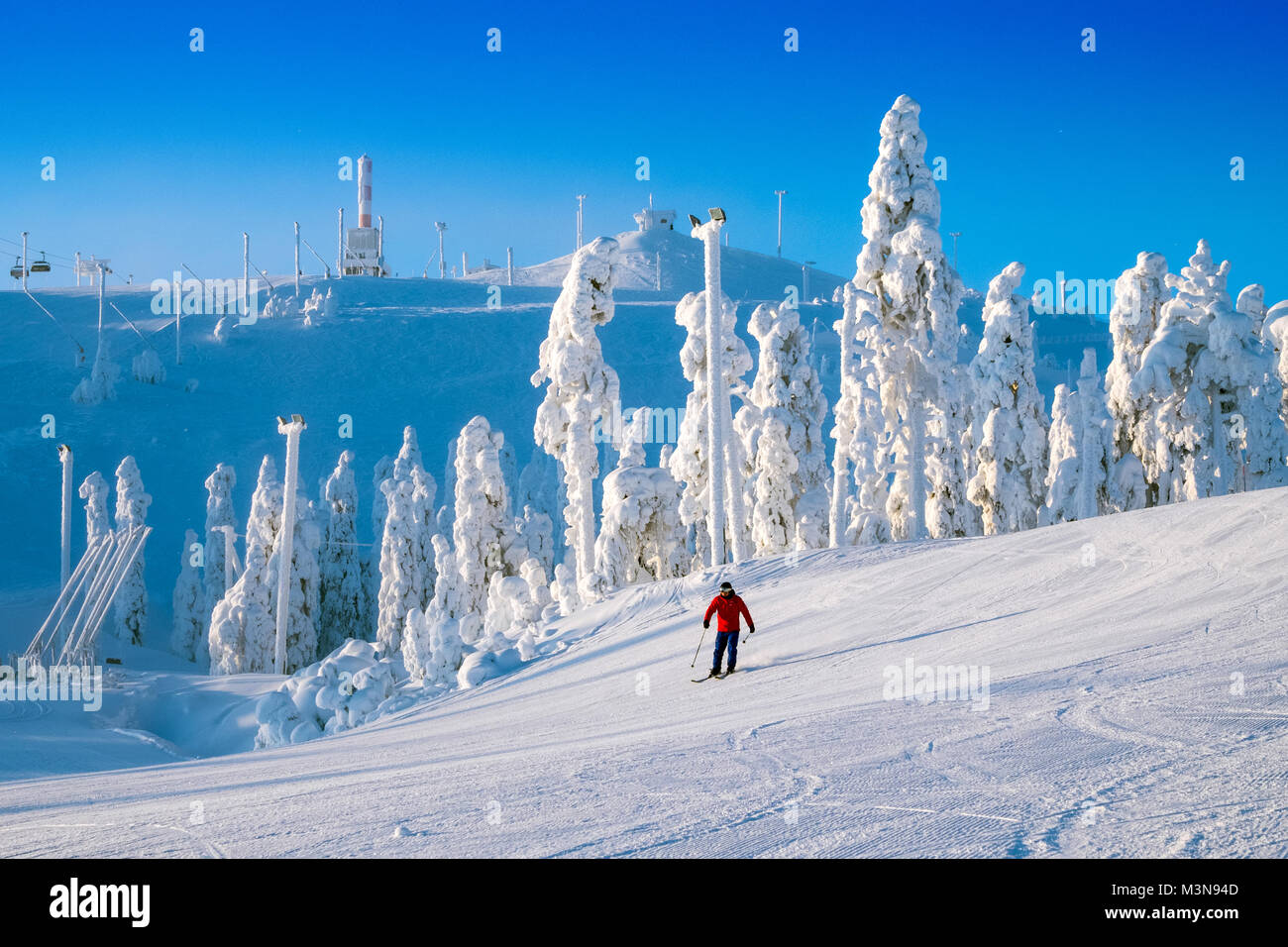 Skiing on ski resort hi-res stock photography and images - Alamy