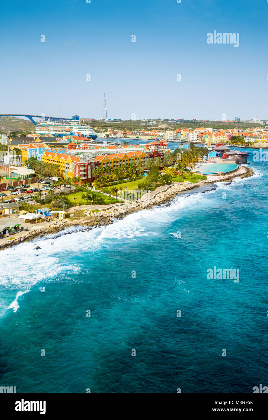 Aerial view of Willemstad town on Curacao island Stock Photo - Alamy