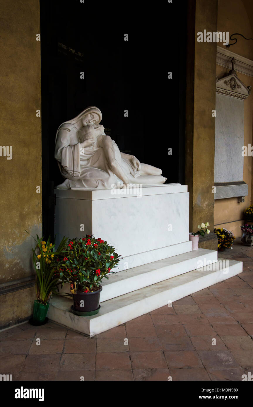 More than 100 years old religious statue Madonna and Christ (compassion ...