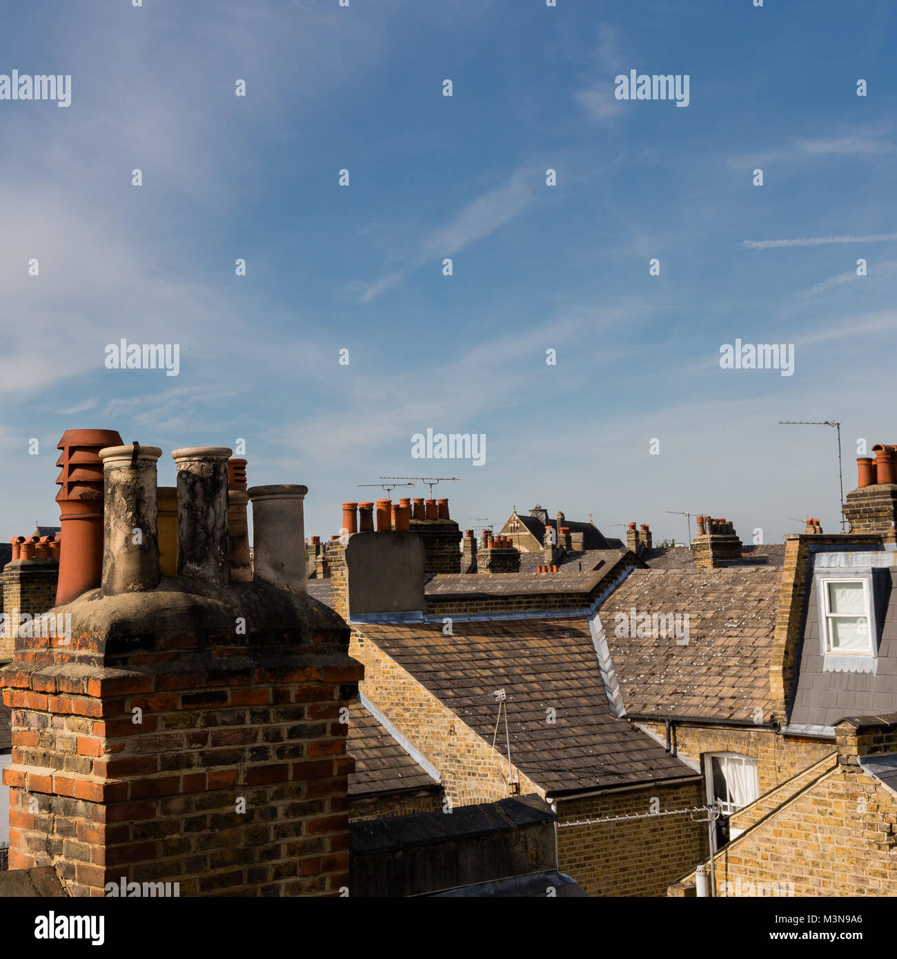 London Victorian House Roofs Stock Photo - Alamy