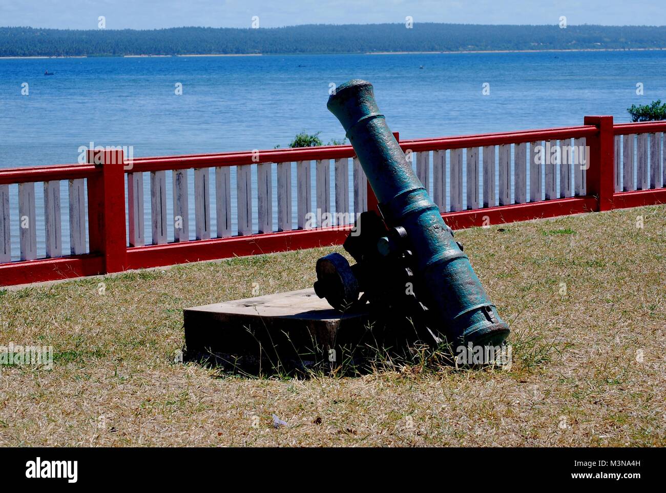 Historical canon from colonial times at Indian ocean, Mozambique Stock ...