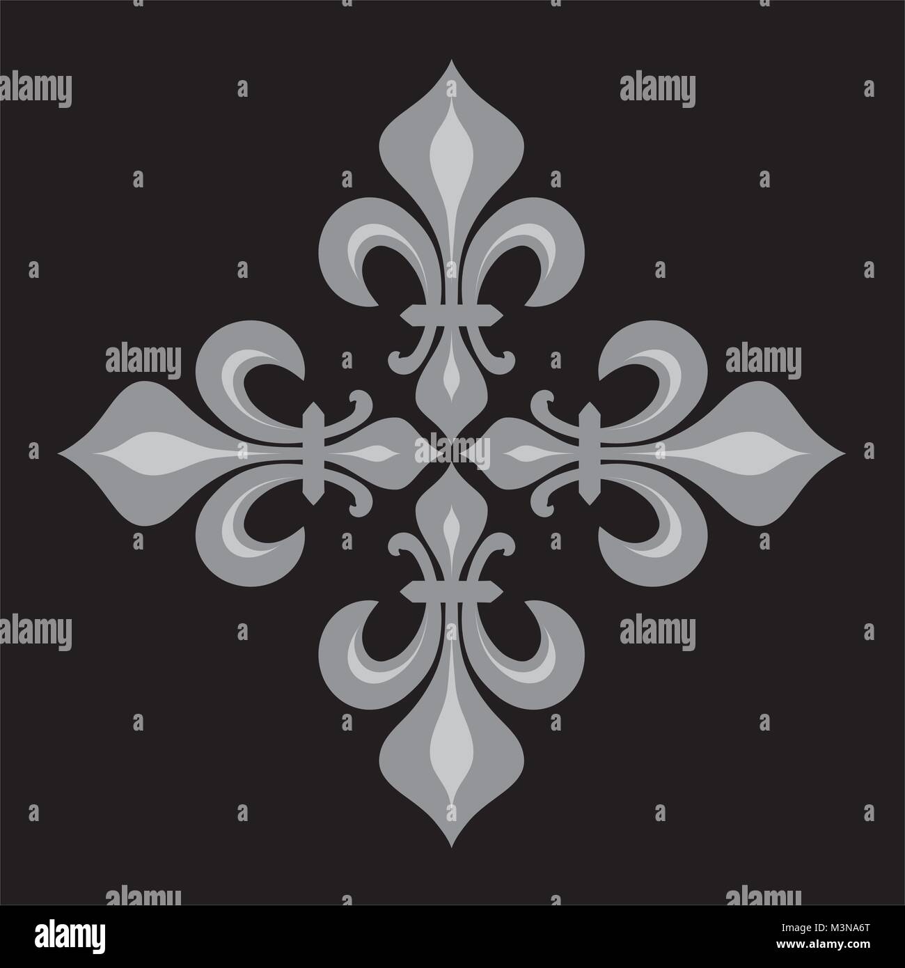 Croix Fleurdelisée (Cross of Lilies), Royal heraldic cross Stock Vector ...