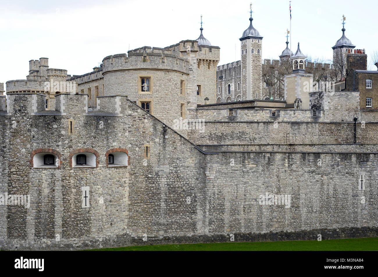 Romanesque White Tower of Tower of London built by William the ...
