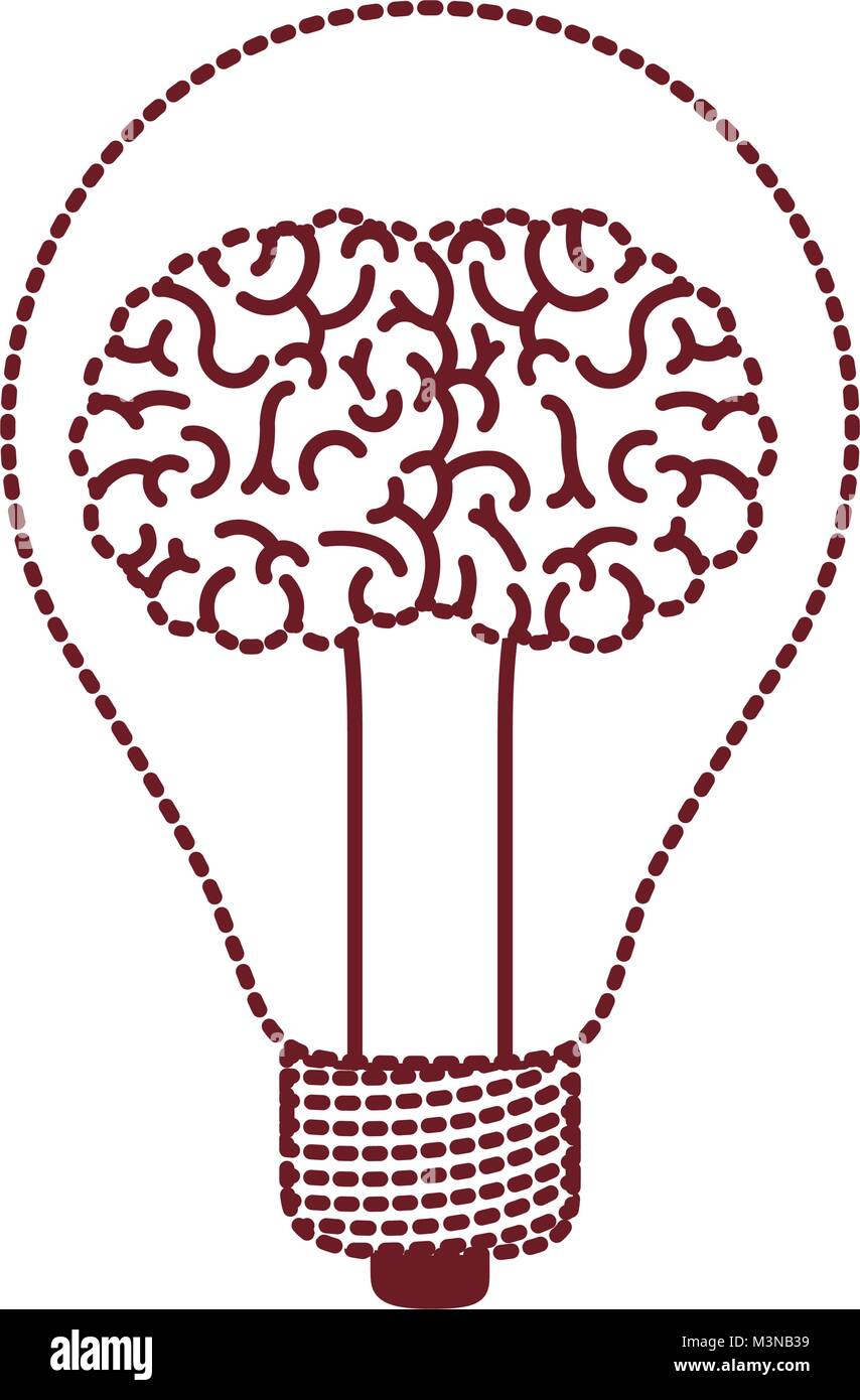bulb light with brain Stock Vector Image & Art - Alamy
