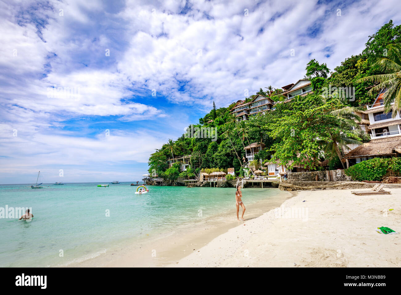 Boracay, Philippines - Nov 18, 2017 : Diniwid beach view, white-sand ...