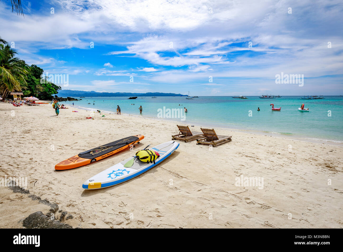 Boracay, Philippines - Nov 18, 2017 : Diniwid beach view, white-sand ...
