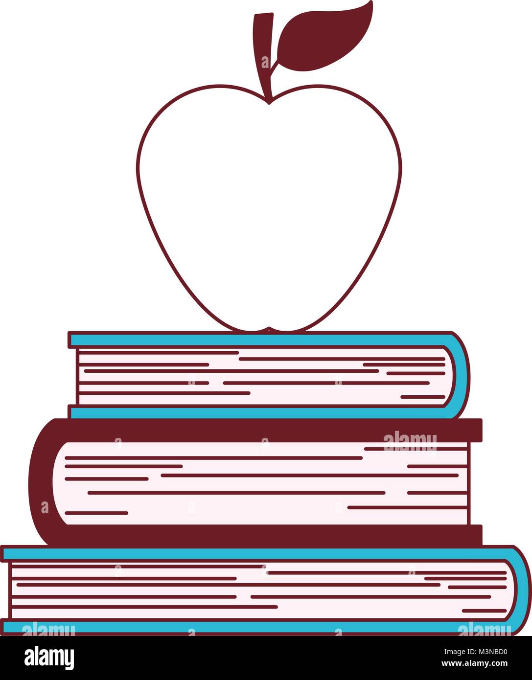 pile text books with apple Stock Vector Image & Art - Alamy