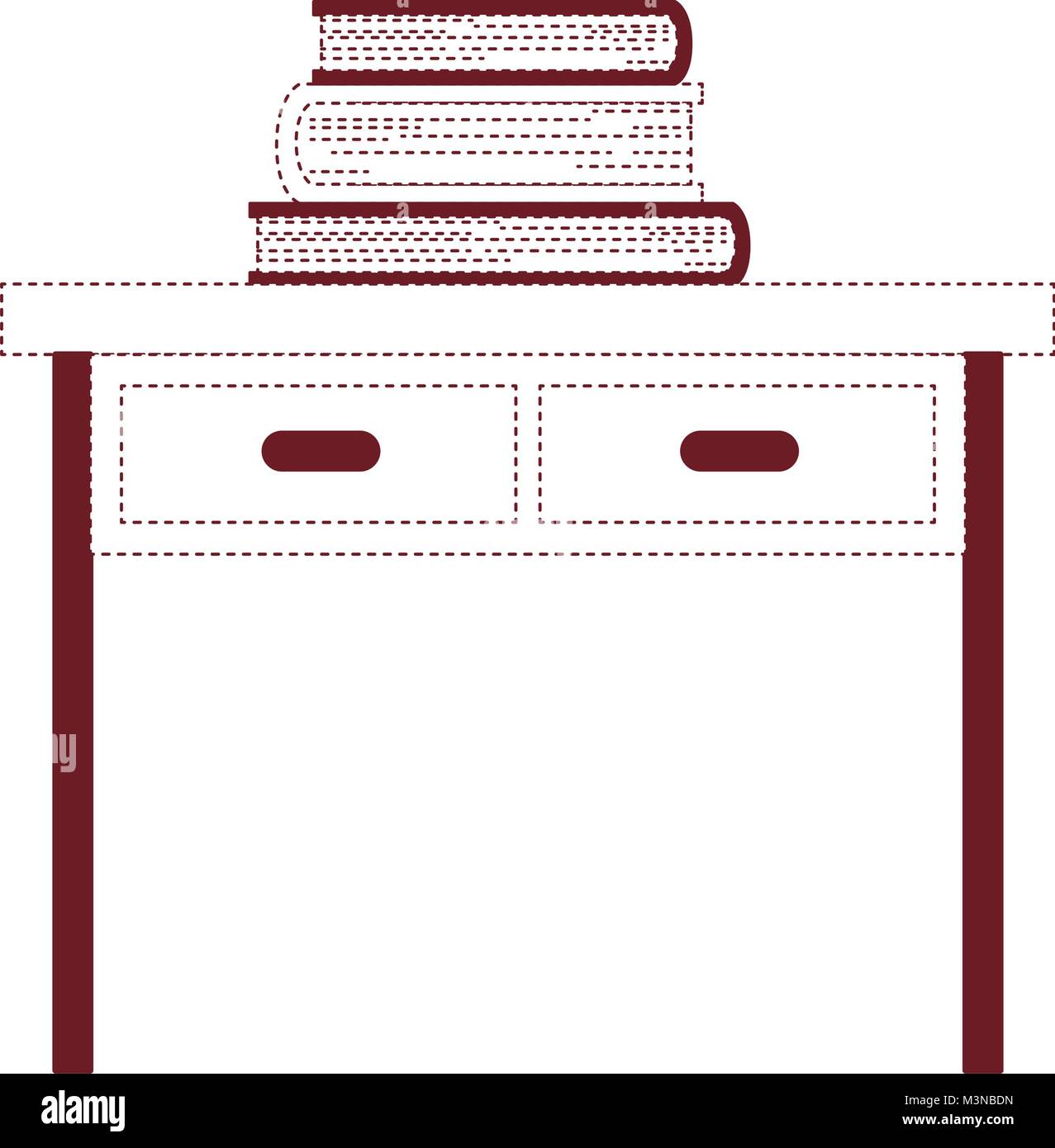 desk school with pile books Stock Vector Image & Art - Alamy