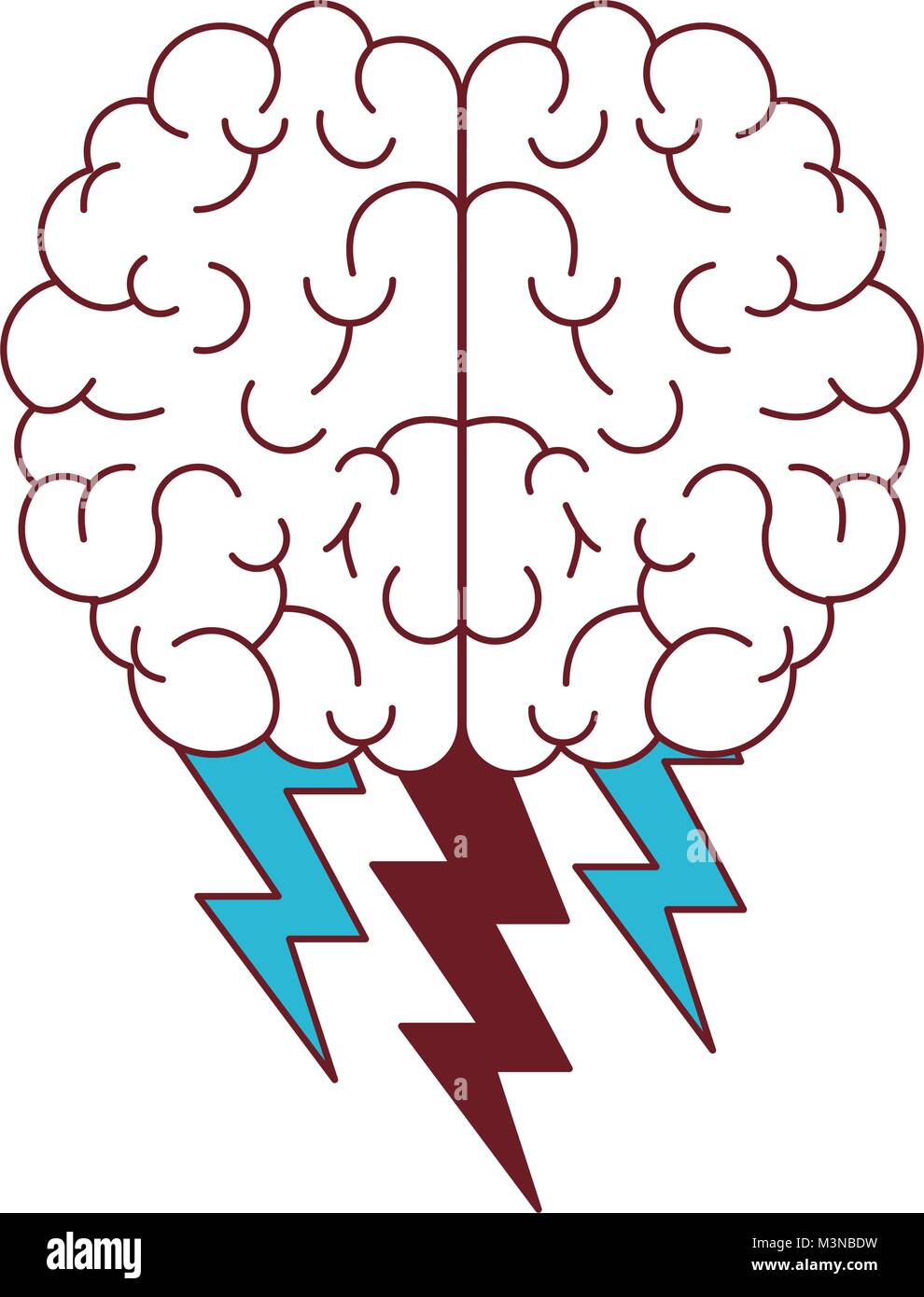 brain with thunders icon Stock Vector Image & Art - Alamy