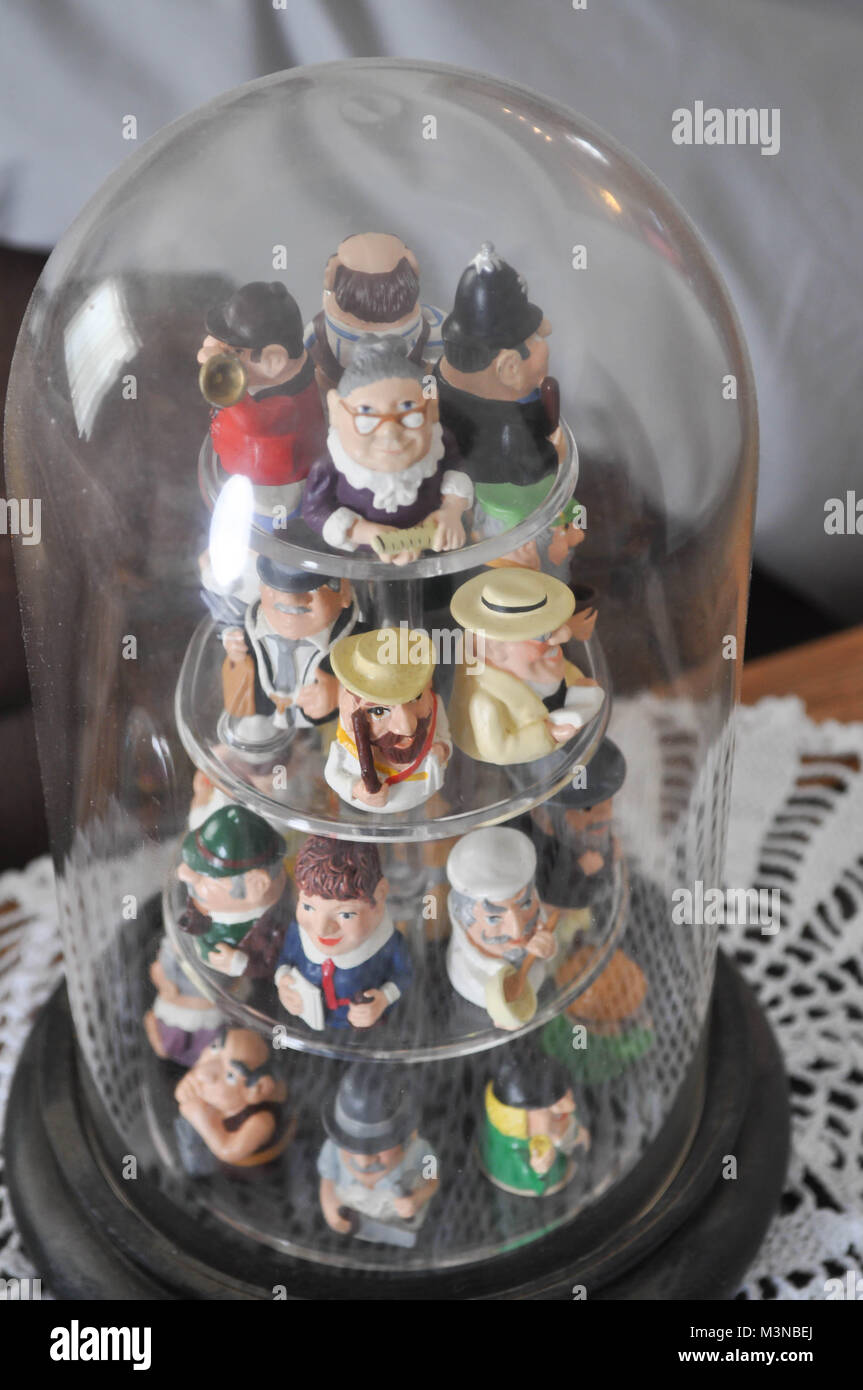 Thimble Collection in a Glass Display Case Stock Photo - Alamy