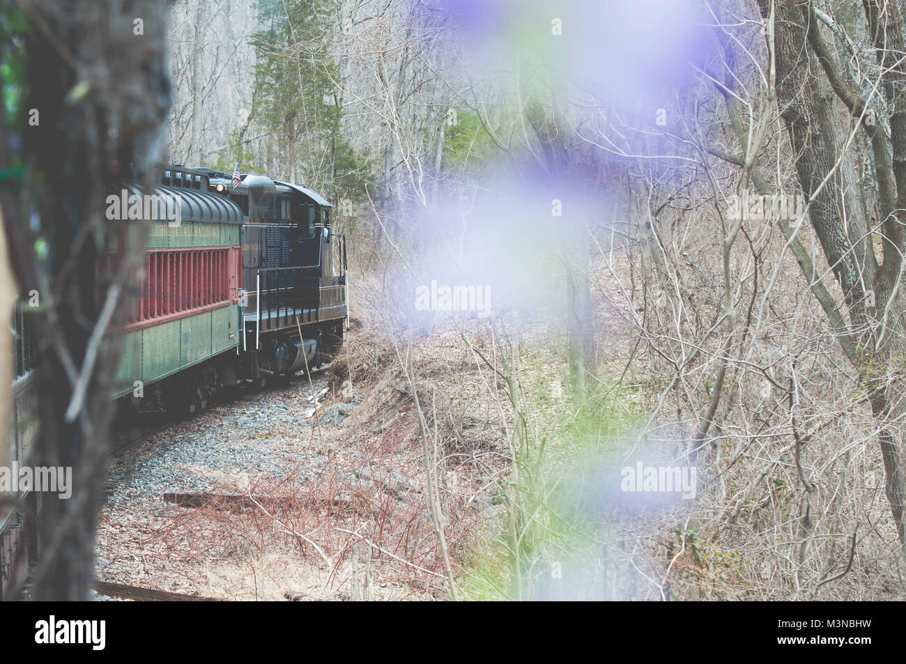 Train Rounding a Corner Stock Photo - Alamy