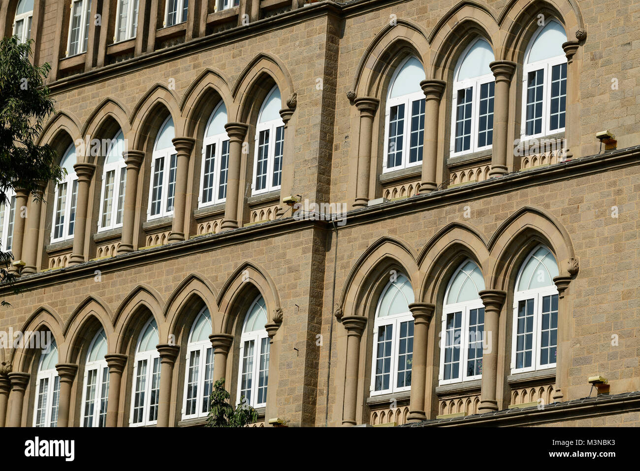 Architecture: Row of Lancent Arched Windows with Glass Pane Stock Photo ...