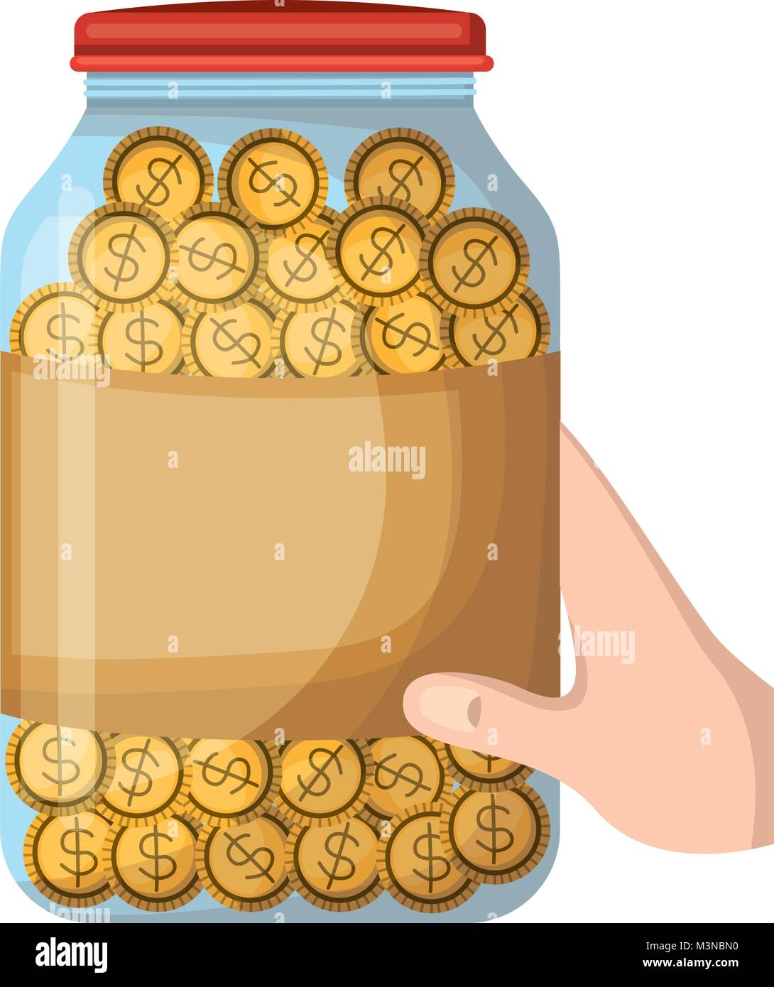 Coins jar Stock Vector Images - Alamy