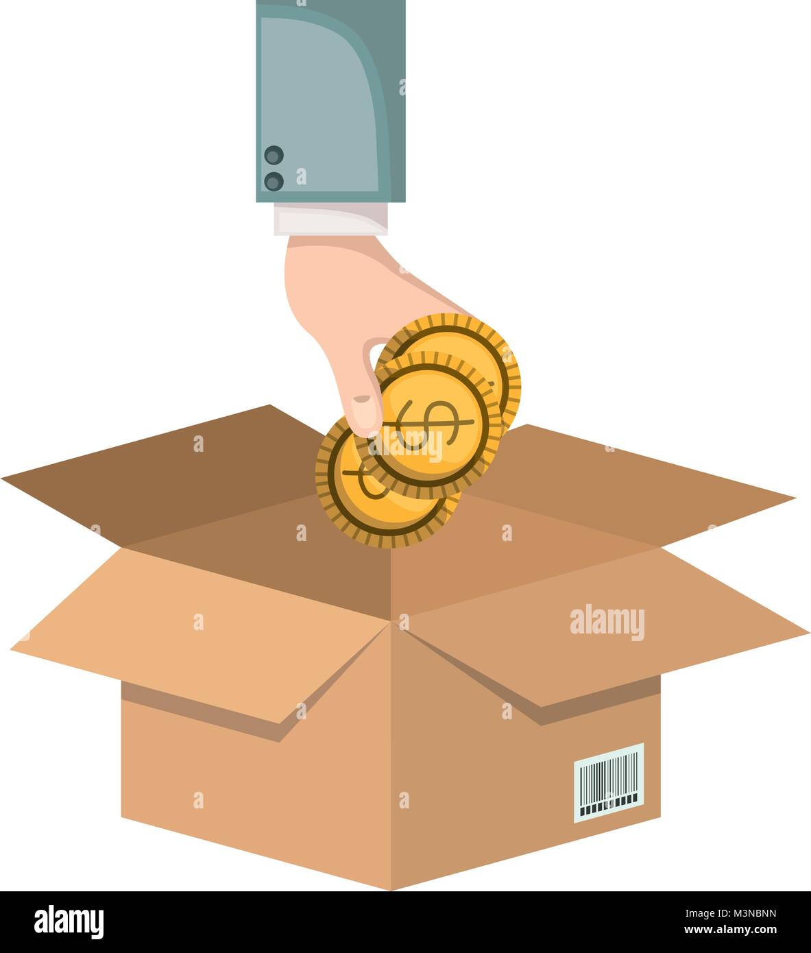 Depositing coins Stock Vector Images - Alamy
