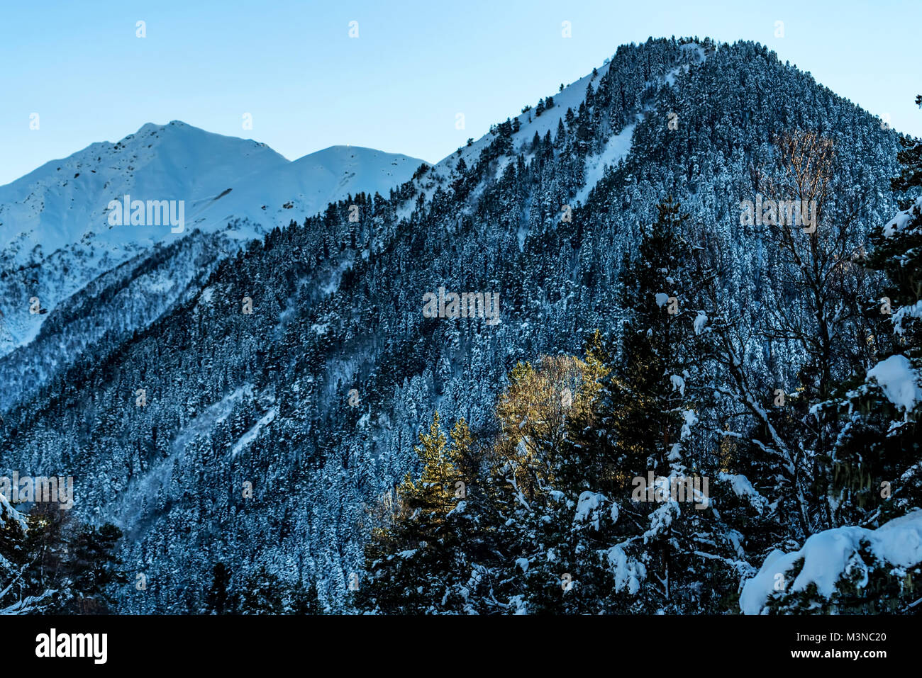 Winter mountain landscape with rocks and snow Stock Photo - Alamy