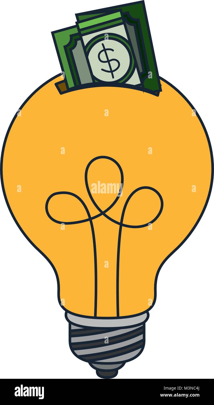 bulb with bills money savings Stock Vector Image & Art - Alamy