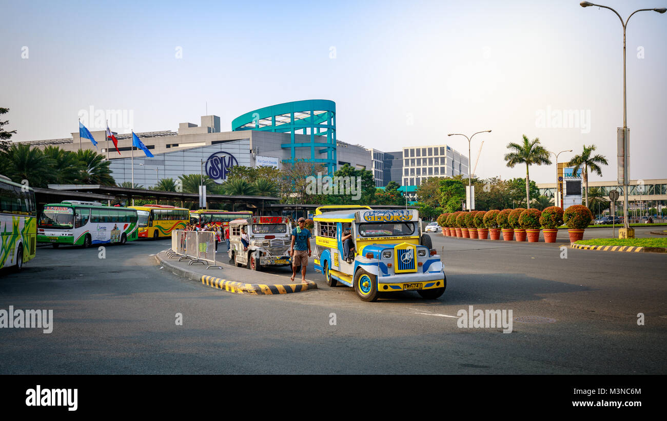 Manila, Philippines - Feb 10, 2018 : Jeepney public transportation at ...