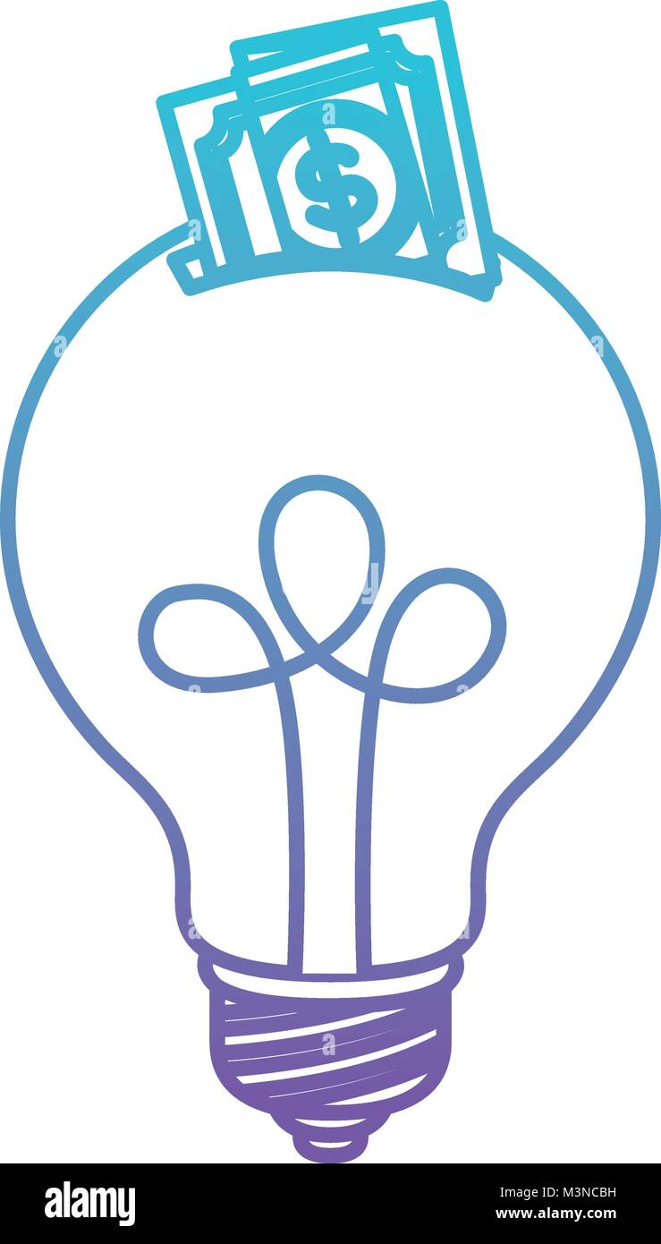 bulb with bills money savings Stock Vector Image & Art - Alamy