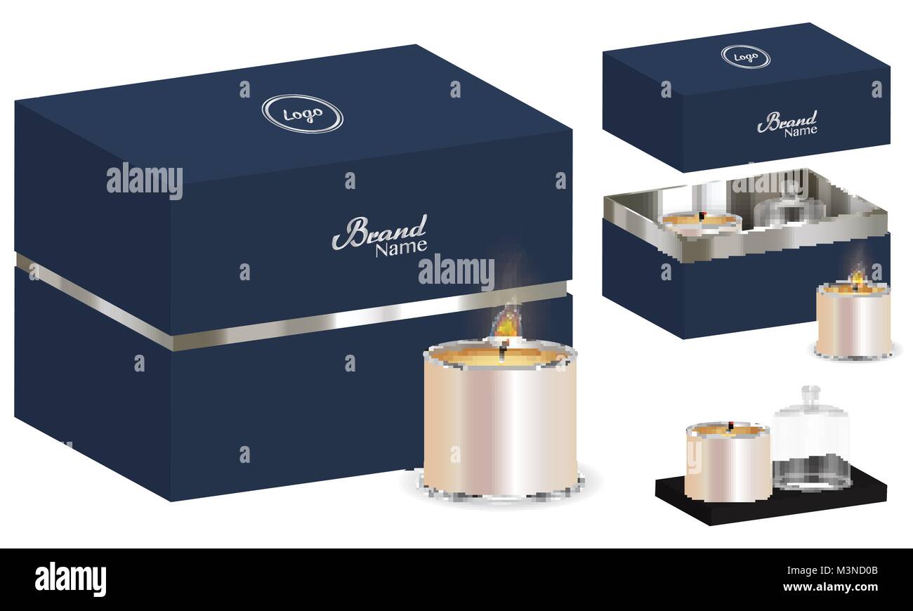 aroma candle package box design 3d mockup Stock Vector Image & Art - Alamy