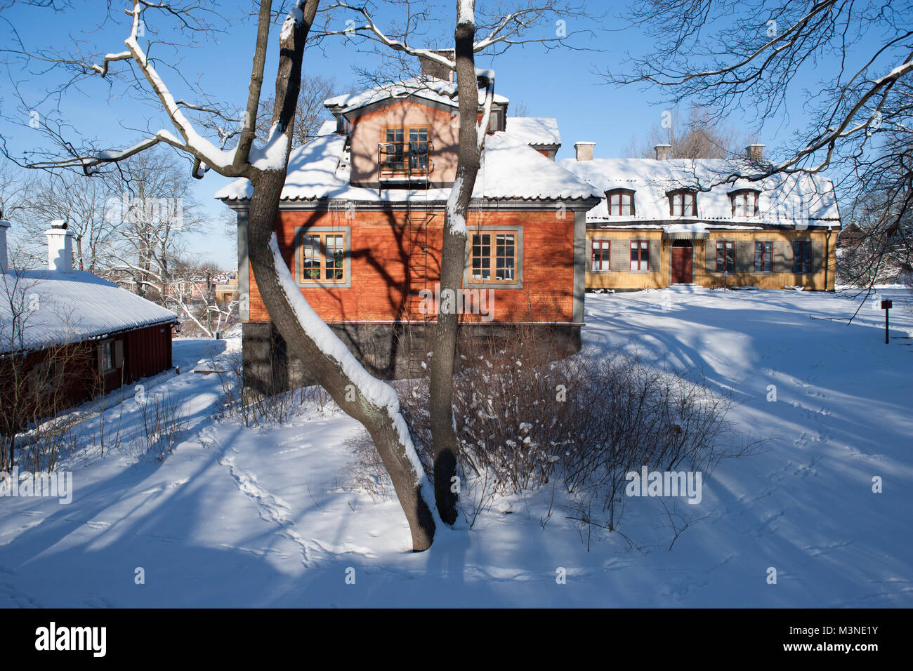 Skogaholm Manor, Skansen (Stockholm, Sweden) in winter Stock Photo - Alamy