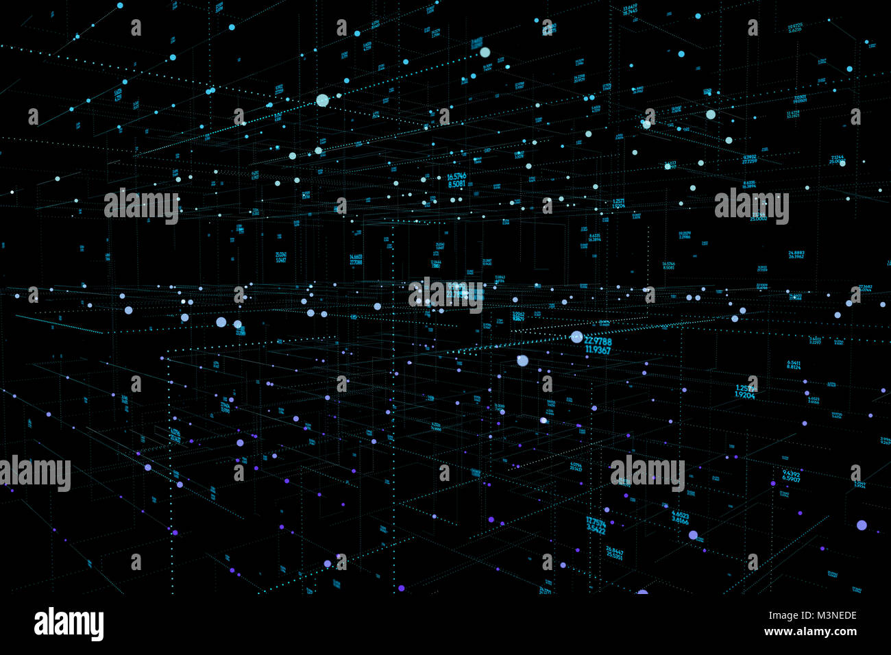 Data technology abstract futuristic 3d illustration. Big data ...