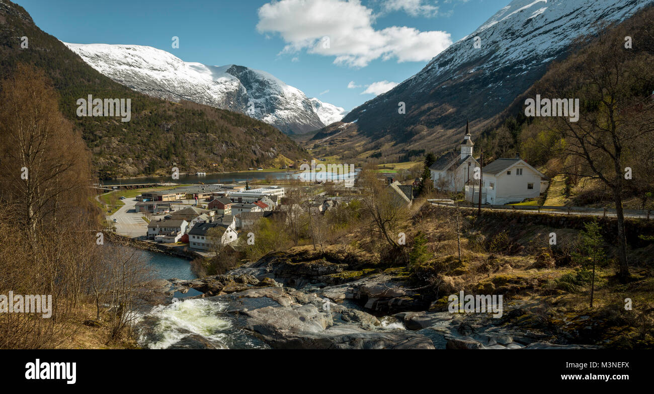 Hellesylt village in Norway Stock Photo - Alamy