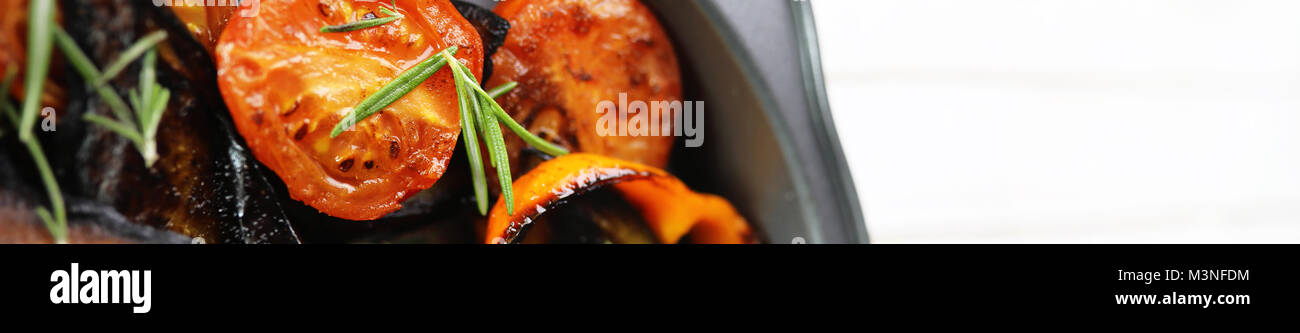 Long horizontal background of vegetables grilled Stock Photo - Alamy