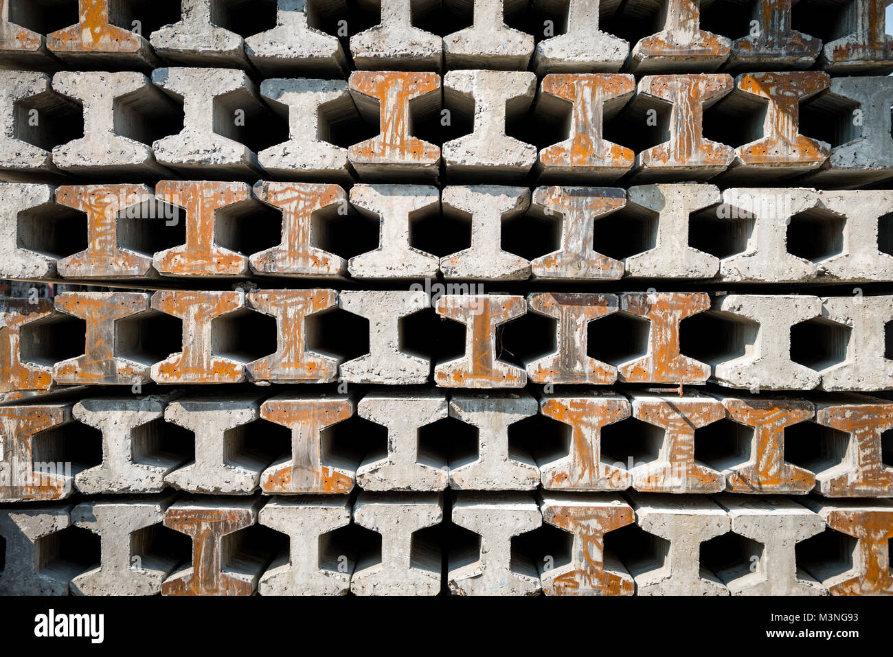 construction concrete stake in storage Stock Photo - Alamy