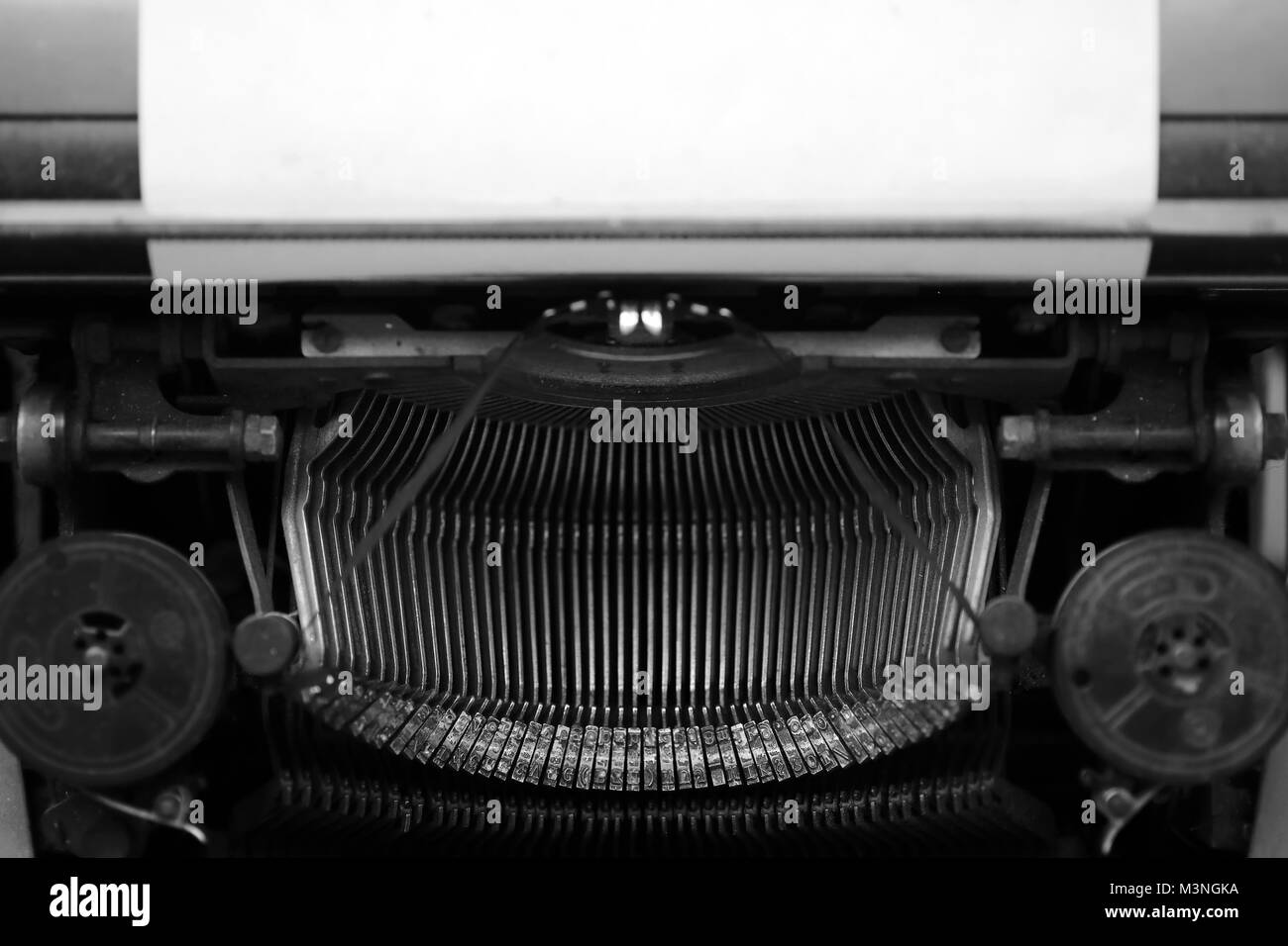 Different small metal elements of an old typewriter Stock Photo - Alamy
