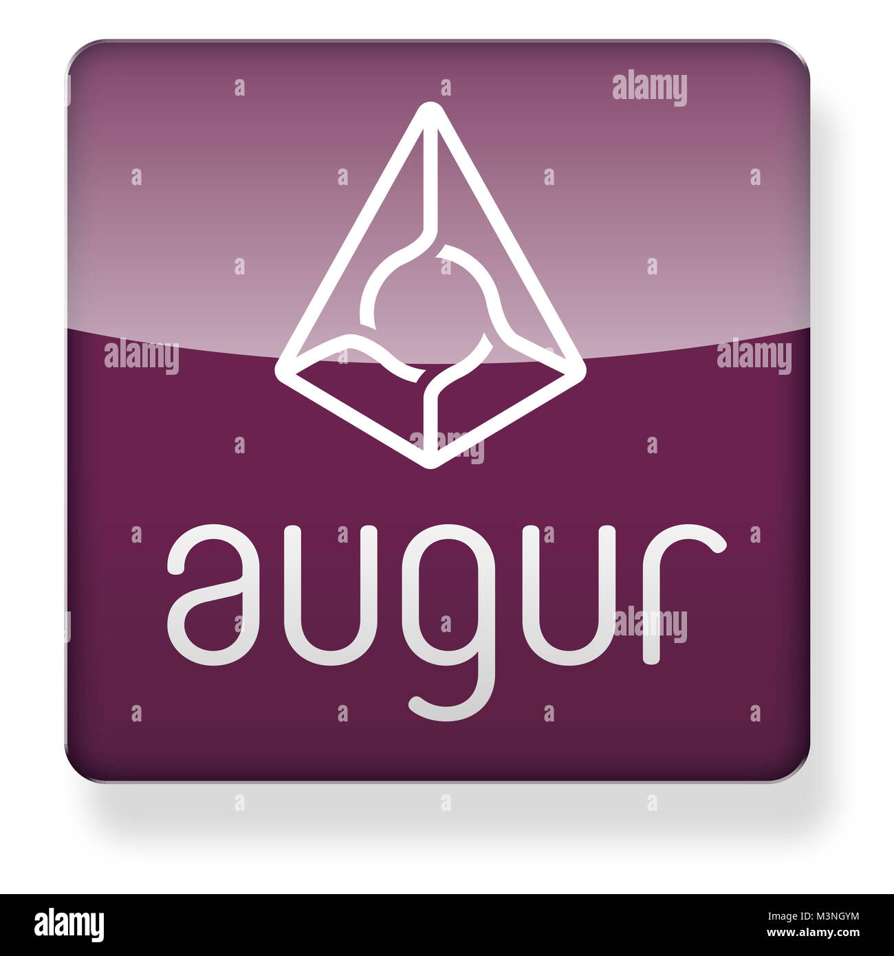 Augur cryptocurrency REP logo as an app icon. Clipping path included ...