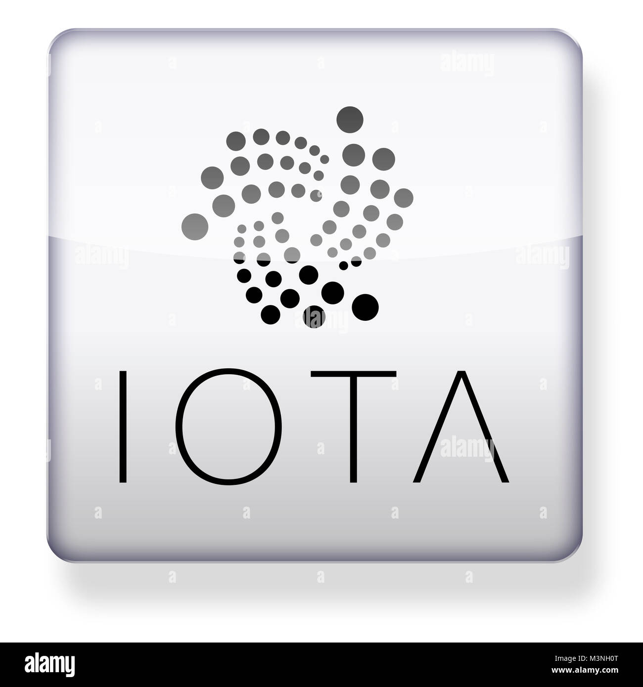 Iota cryptocurrency MIOTA logo as an app icon. Clipping path included ...