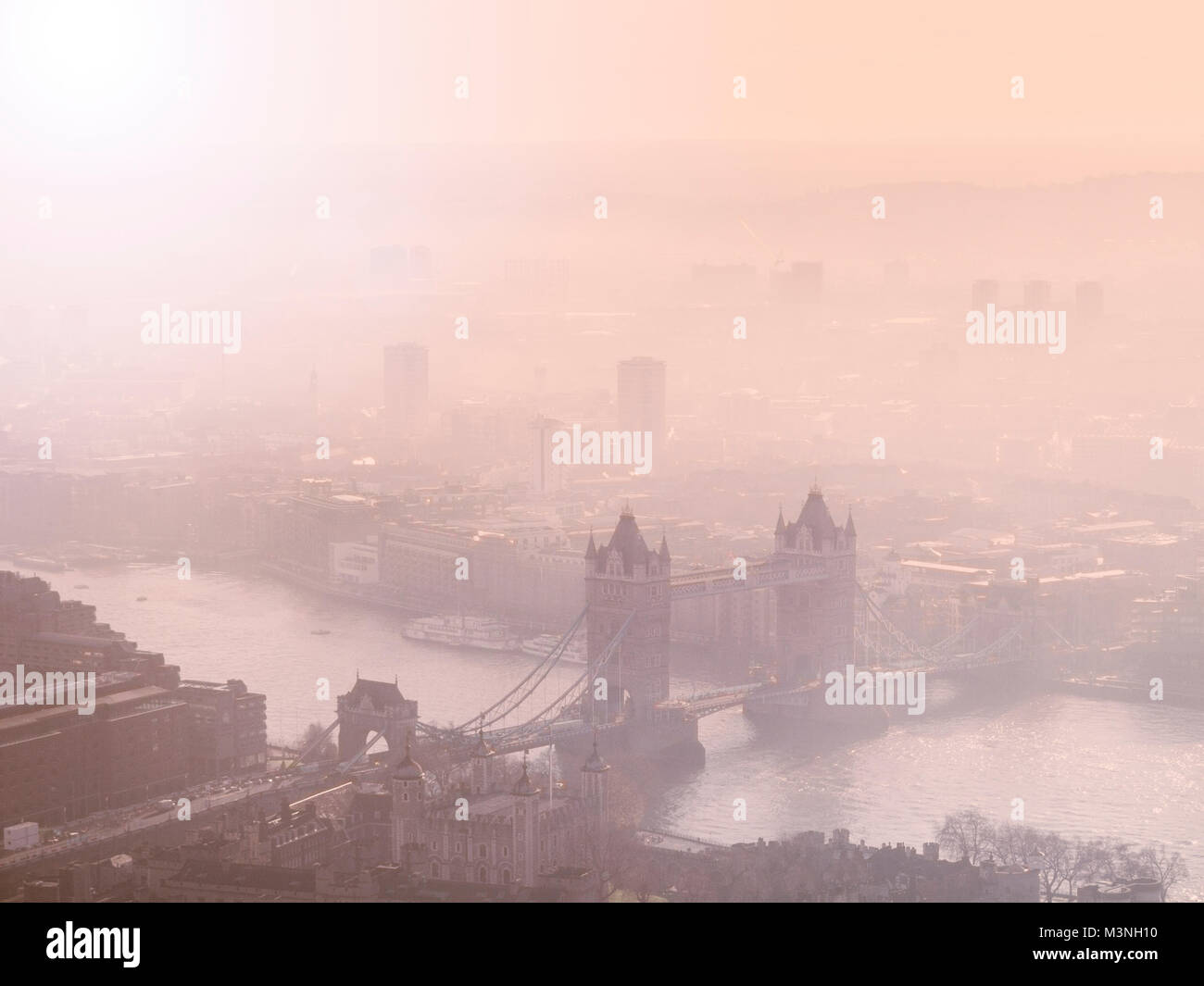 A classic view of air pollution or fog in the air over London with ...