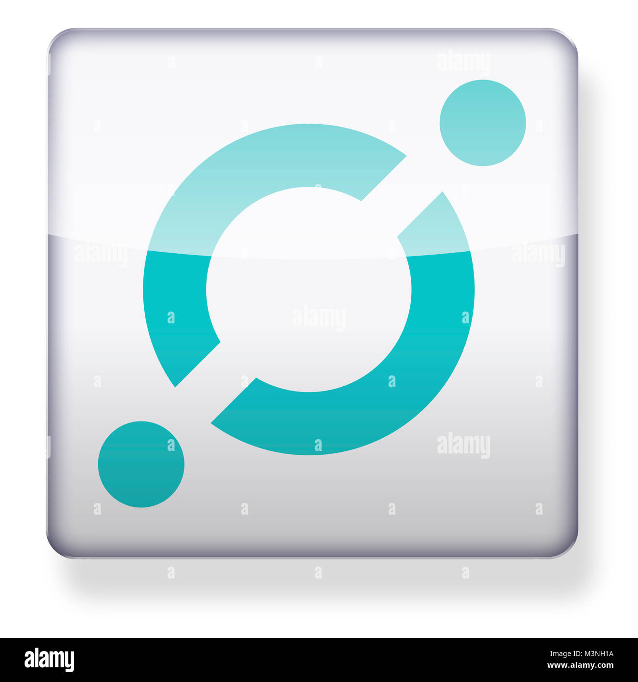 Icon cryptocurrency ICX logo as an app icon. Clipping path included ...