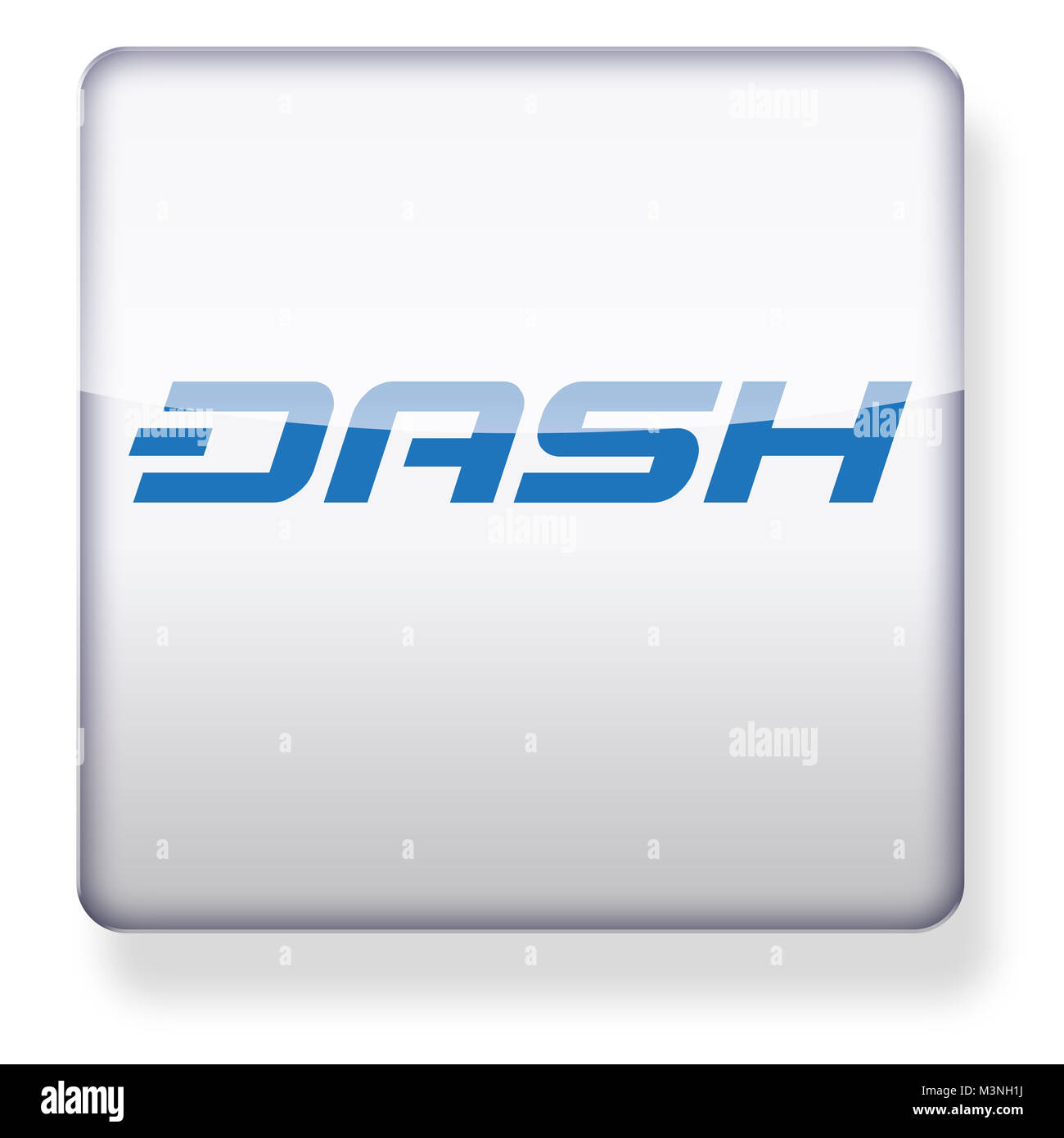 Dash cryptocurrency DASH logo as an app icon. Clipping path included ...