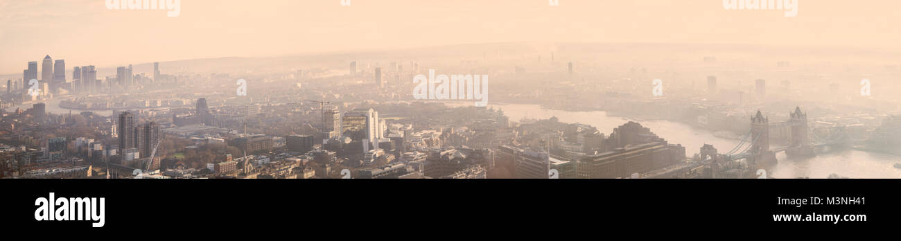 A classic view of air pollution or fog in the air over London with ...