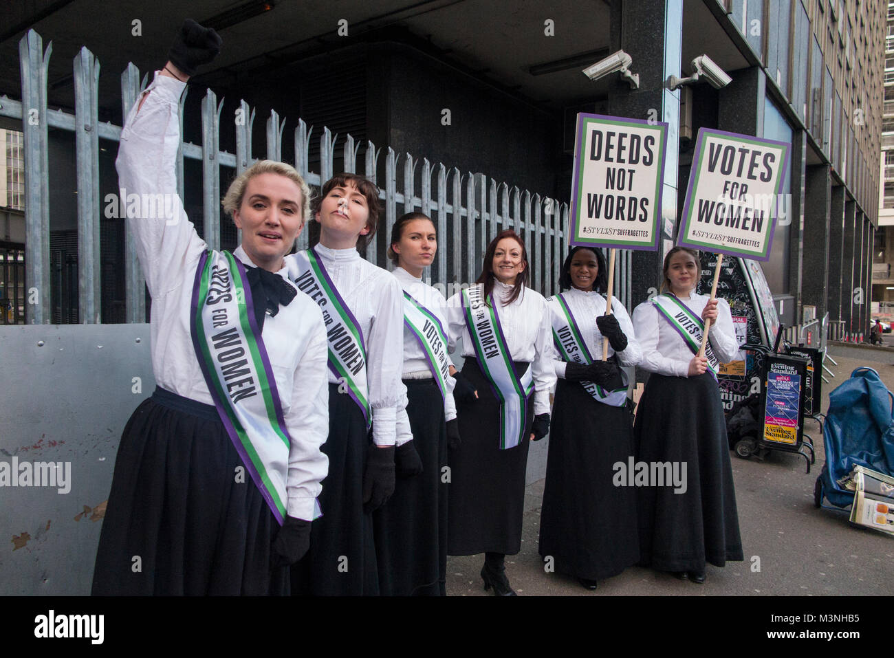 Suffragettes outside Waterloo station in 2018 looking for votes for ...