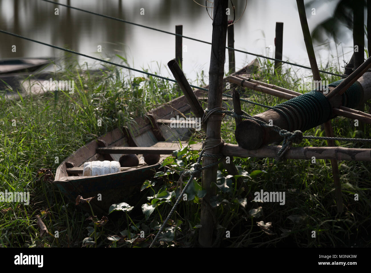 Fishing boat in Hot An, Vietnam Stock Photo - Alamy