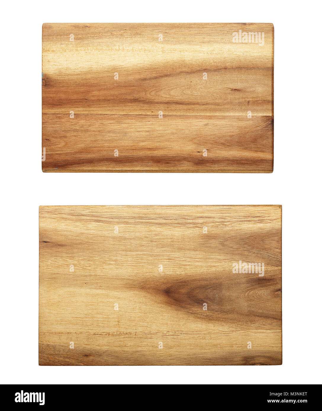 new rectangular wooden cutting board, top view, isolated Stock Photo ...