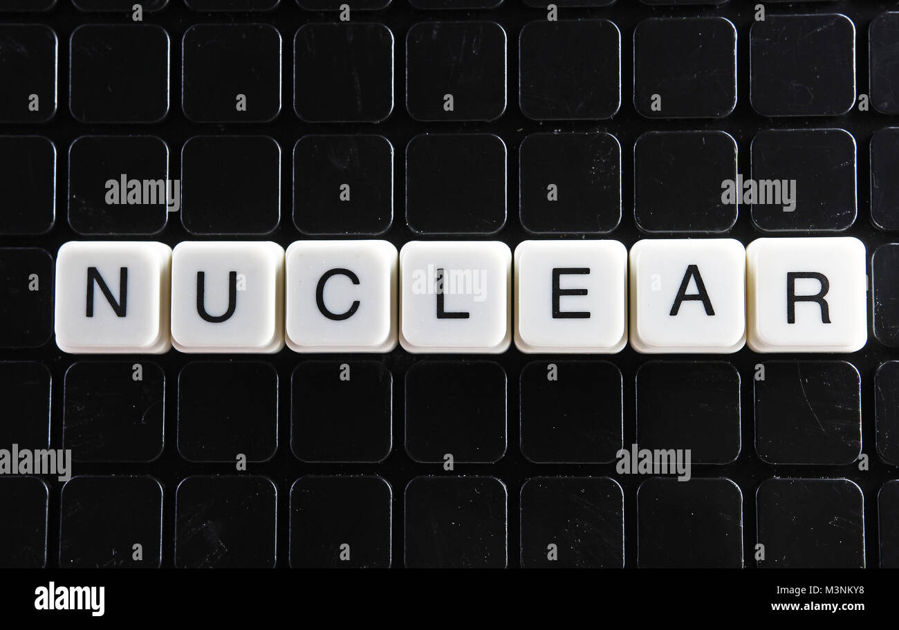 Nuclear text word title caption label cover backdrop background ...