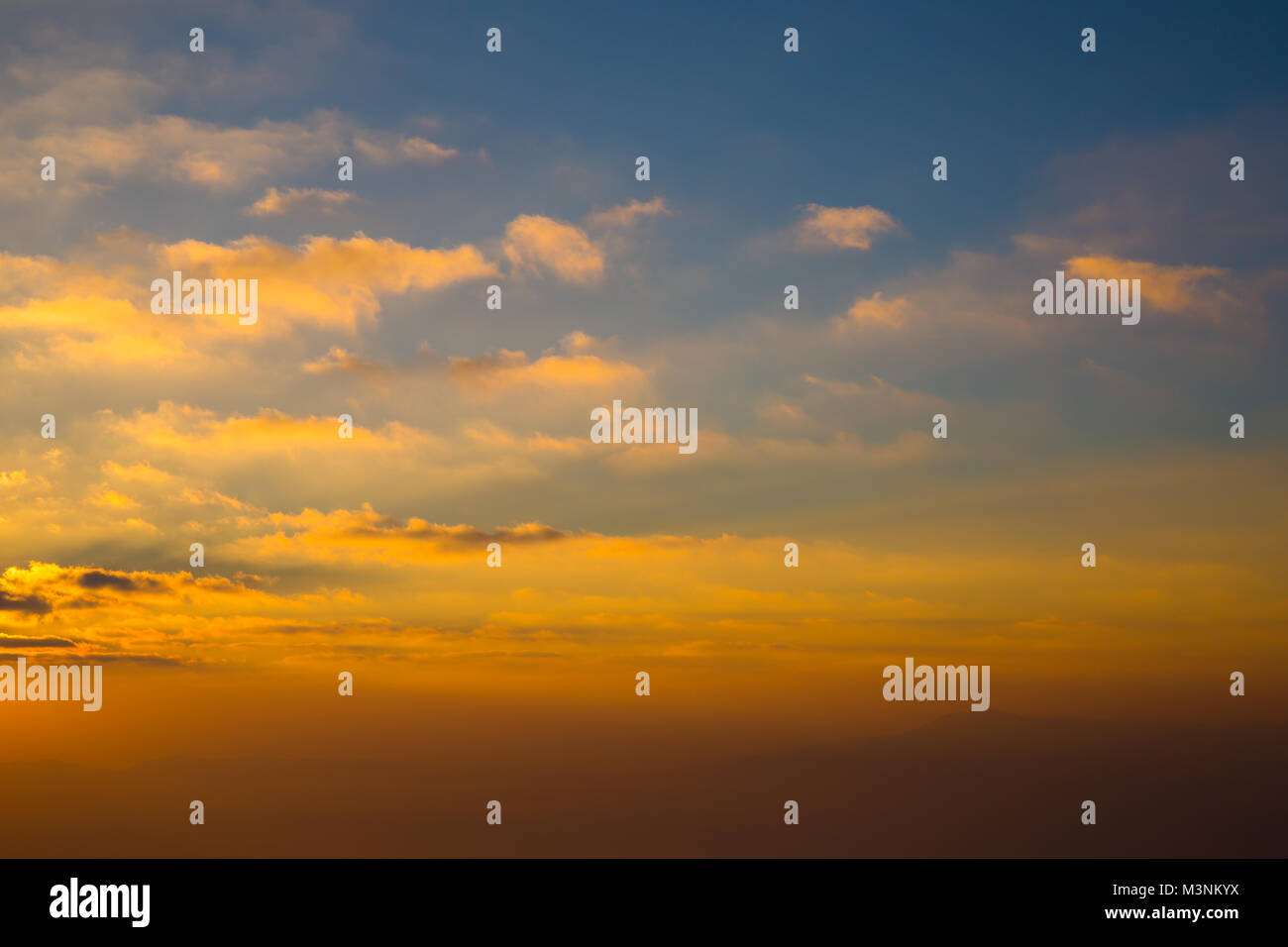 Morning Sun light shine with blue cloudy background Stock Photo - Alamy