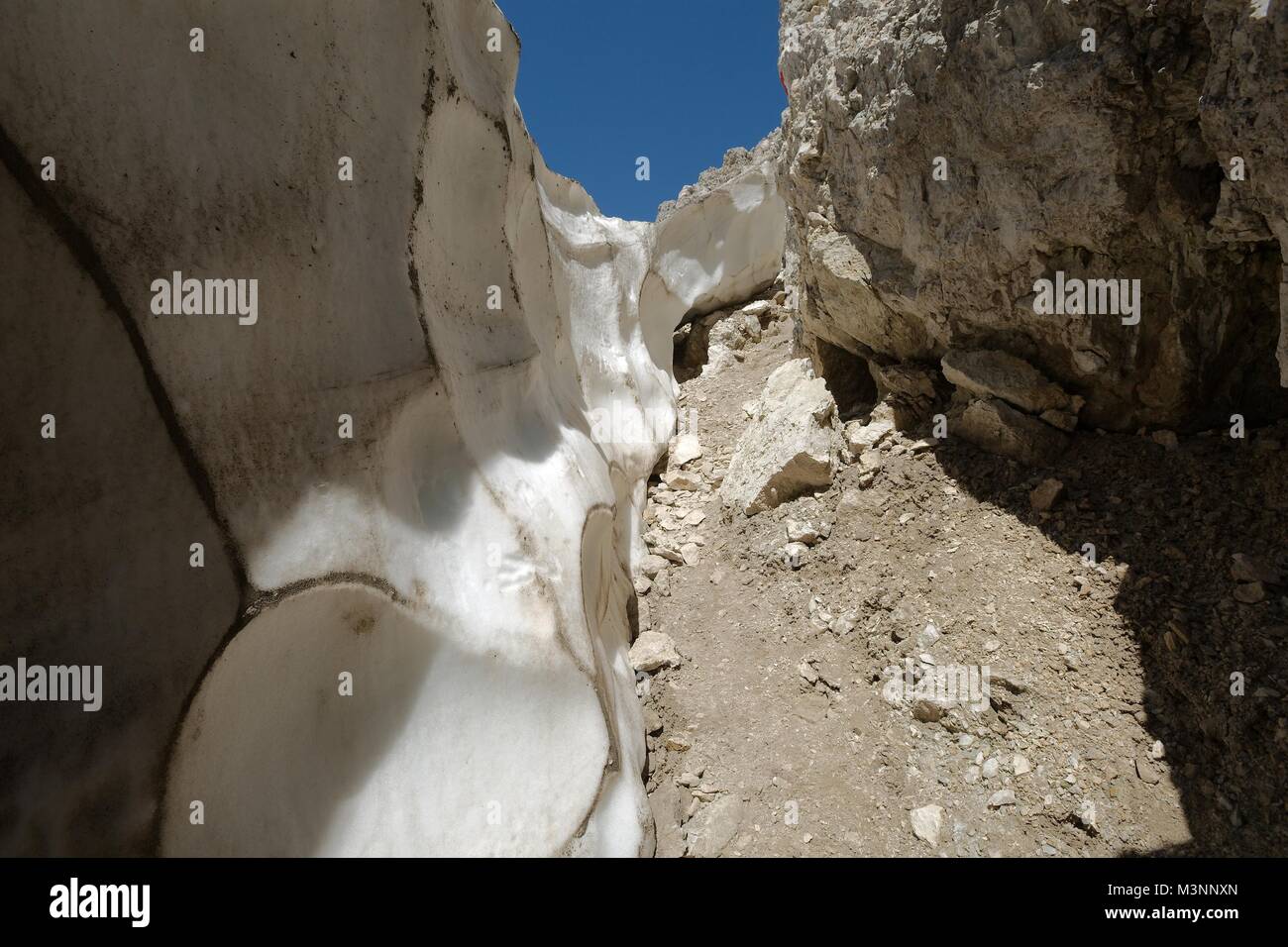 Mountain trail behing a glacier Stock Photo - Alamy
