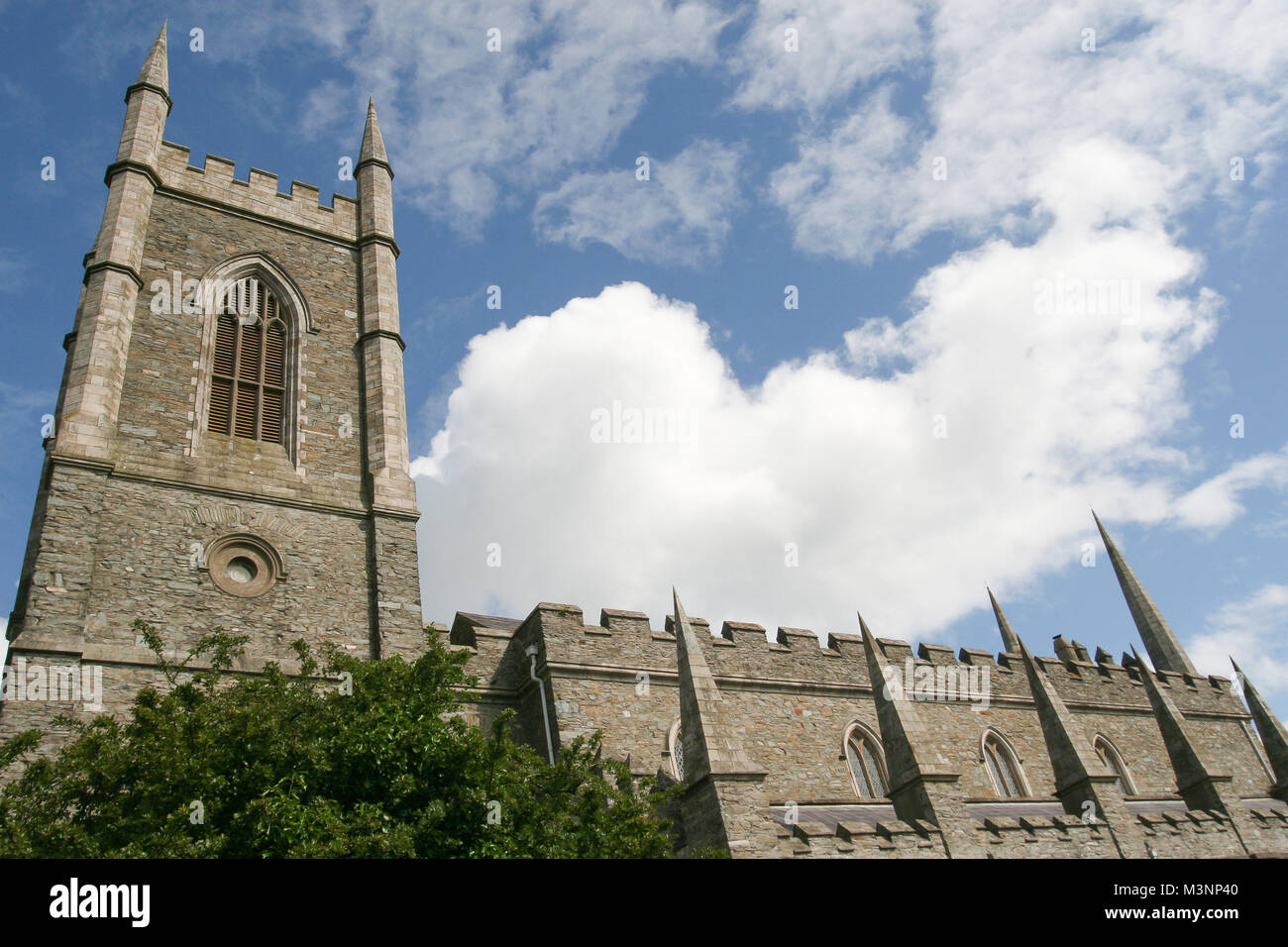 Angled shot of the exterior of Down Cathedral, Downpatrick, County Down ...