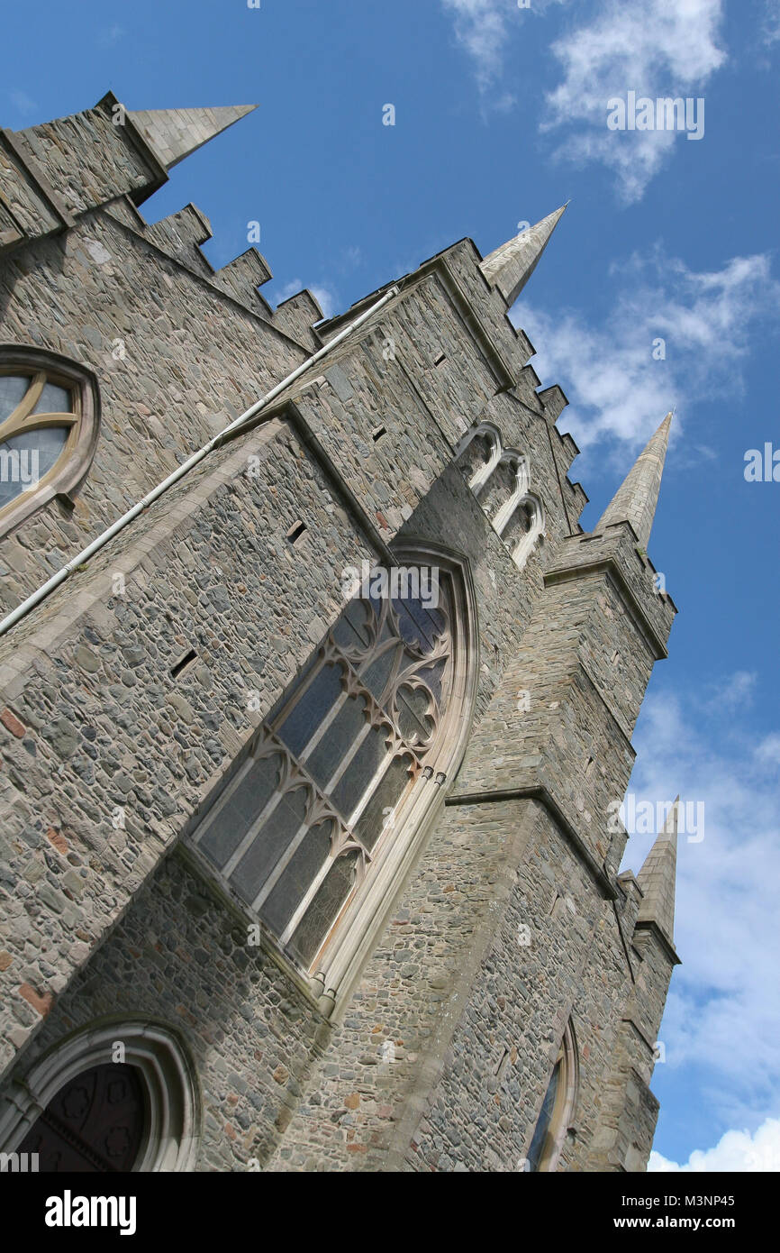 Angled shot of the exterior of Down Cathedral, Downpatrick, County Down ...
