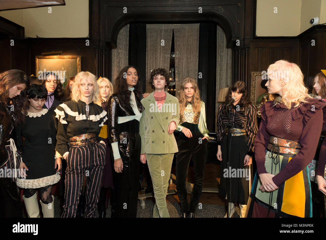 New York, NY - February 9. 2018: Models display dresses by Jill Stuart ...